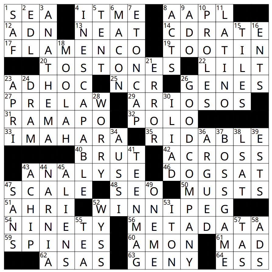 March crossword solutions | Imprint